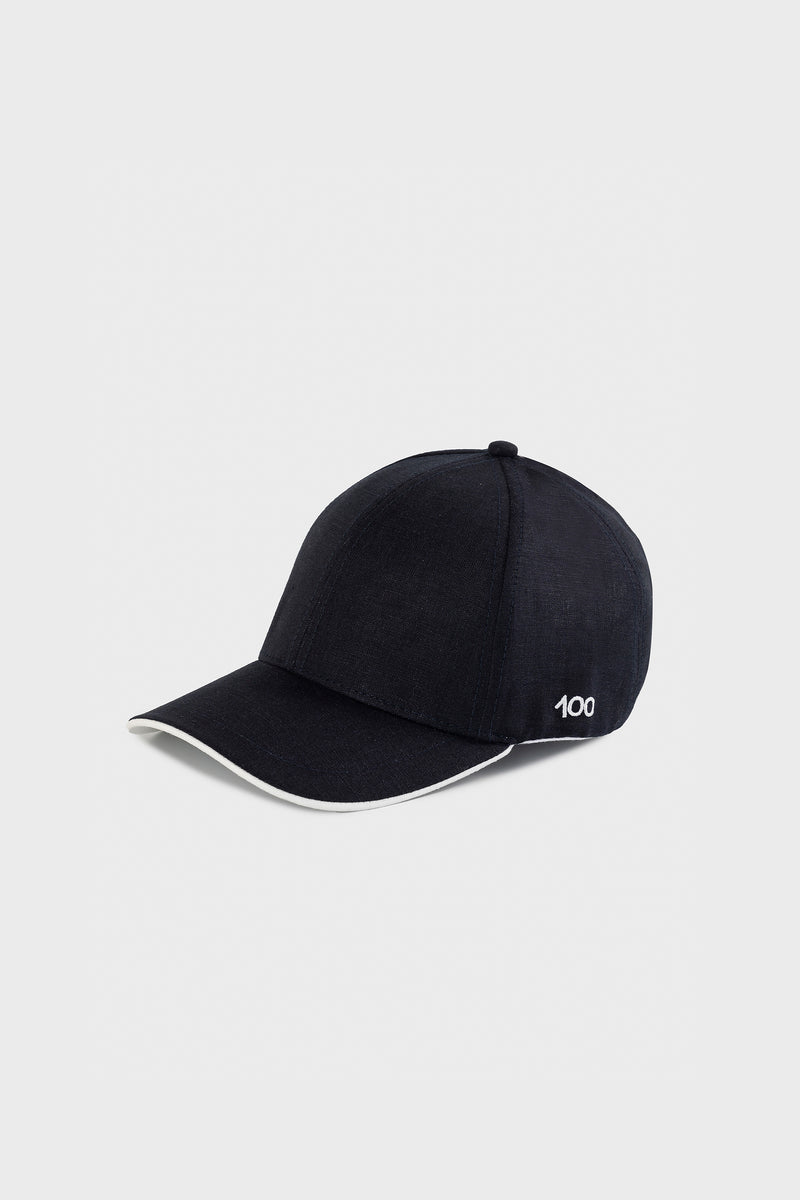 The 100 Cap in Navy and White Linen – Les 100 Ciels